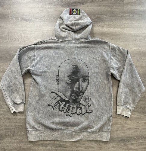 Cross Colours X TUPAC SHAKUR 2Pac STENCIL Graphic Print Mineral GRAY ...