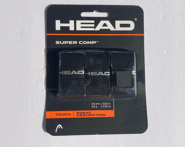 HEAD Super Comp Racquet Overgrip Tennis Racket Grip Tape 3-pack Black ...