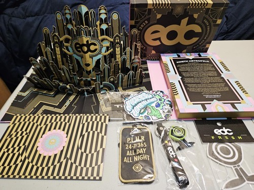 EDC Las Vegas 2025 Festival Swag Box - Book, Stickers, Luggage Tag ...