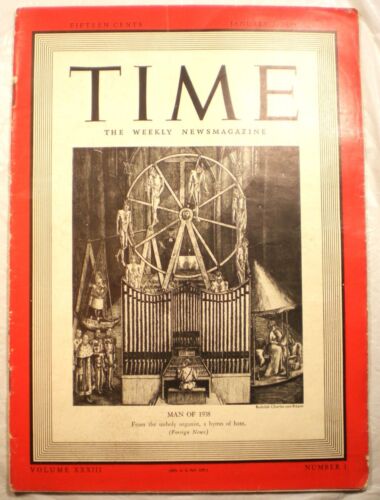 TIME MAGAZINE Adolf Hitler MAN OF THE YEAR 1938 Pre-WWII NAZI January ...