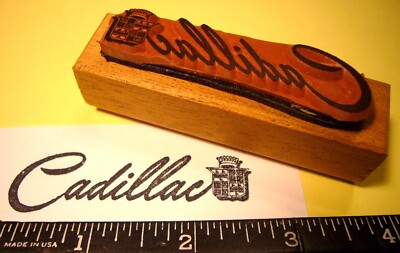 Cadillac script and crown RUBBER STAMP GM car logo | eBay