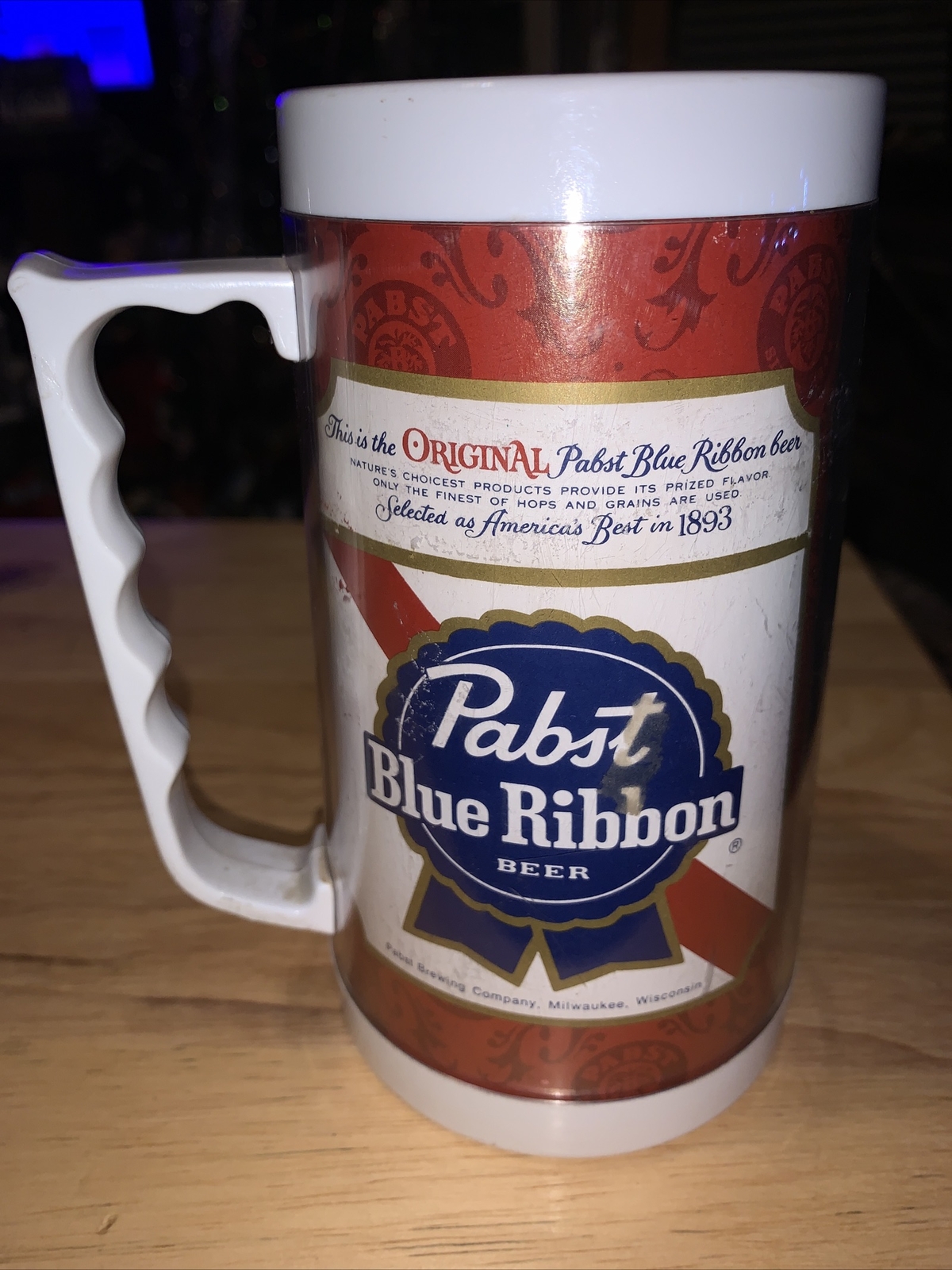 Pabst Blue Ribbon Beer Plastic Mug Stein Made In Hong Kong. | eBay