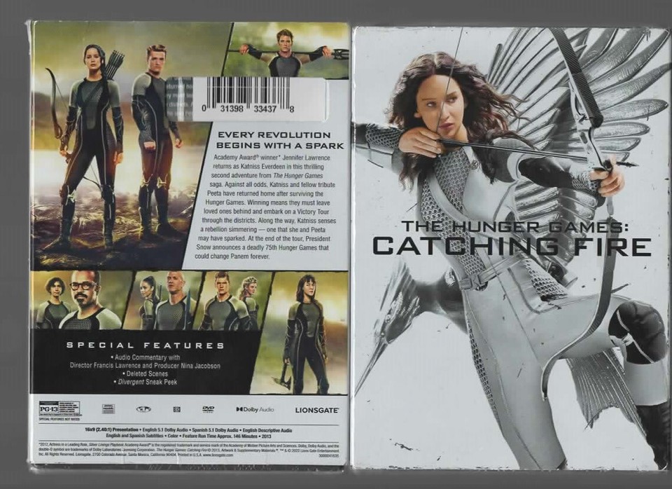 THE HUNGER GAMES: CATCHING FIRE NEW DVD W/ Rare Silver Limited Edition ...