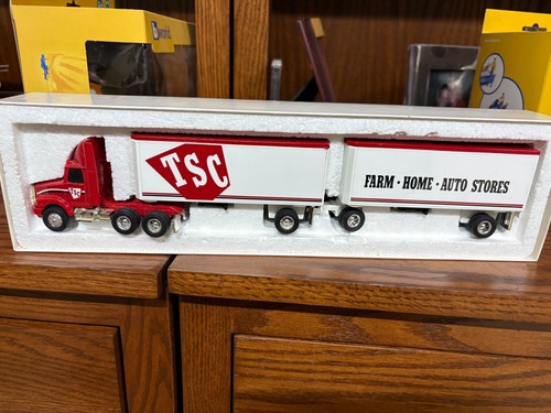 Ertl 1/64 Diecast WhiteGMC Semi Truck TSC double Pup Trailers, with box ...