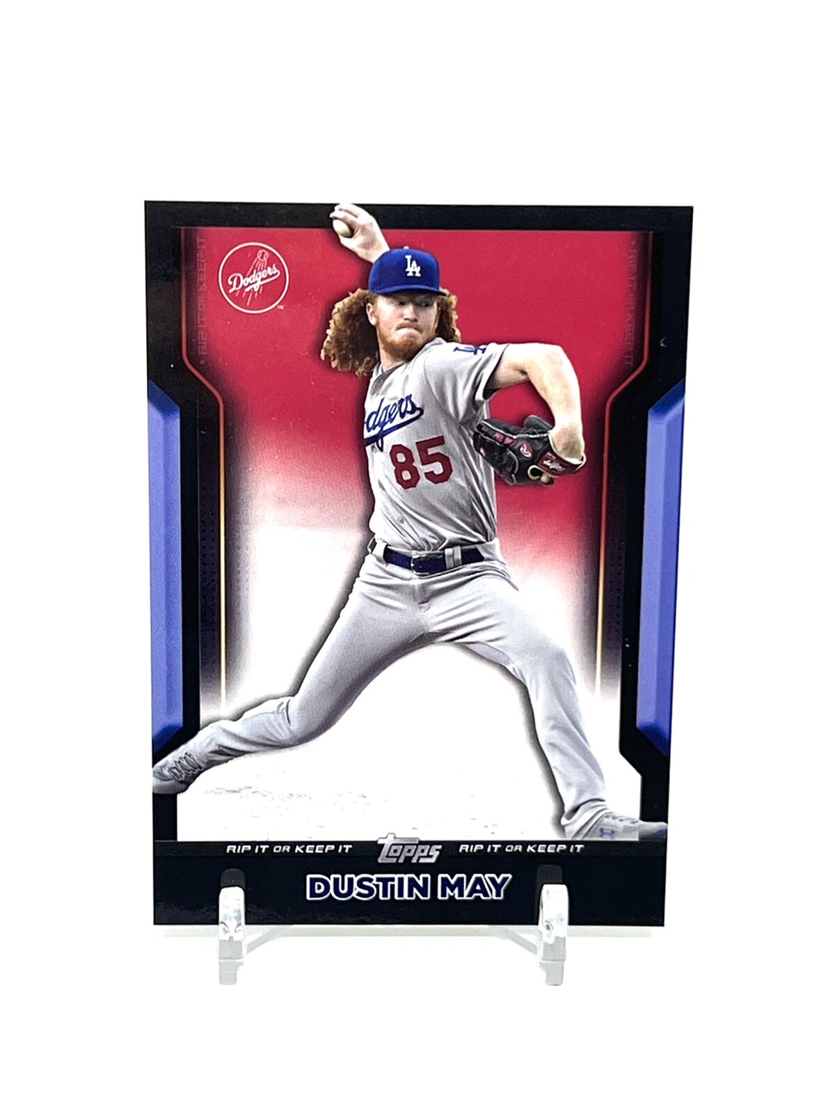 2021 Topps Rip Card #14 *Dustin May* Black 24/50 *RIPPED* Dare to Tear ...