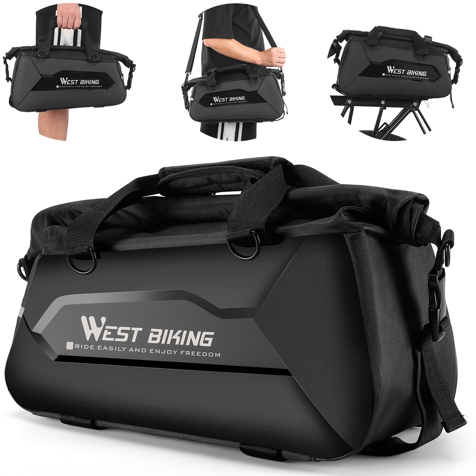 WEST BIKING Waterproof MTB Bike Pannier Hard Shell Bicycle Trunk ...