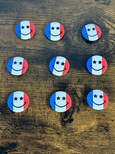 Smiley Face American Pin Stars Stripes Stary-Eyed Red White & Blue lot ...