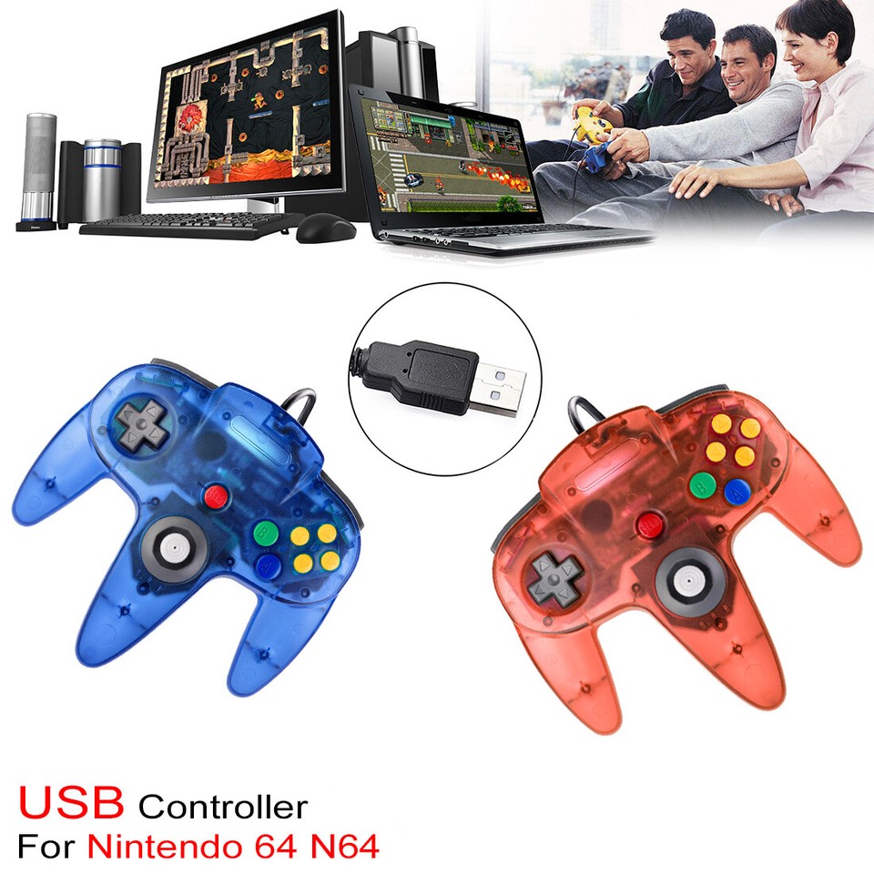 For Nintendo 64 N64 Wired USB Controller Joystick Gamepad For PC MAC ...