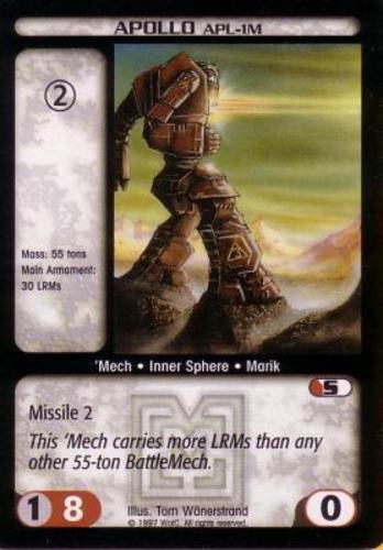 Battletech CCG: Apollo APL-1M [Ungraded] from set Mercenaries WOTC ...