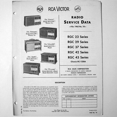 RCA ® Model RGC 23 RGC 29 RGC 37 RGC 42 RGC 43 Series Radio Service ...