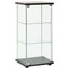 Small Glass Display Cabinet 3 Shelves Door Black MDF Base Top Narrow ...