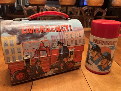 Vintage Emergency Squad 51 Dome Metal Lunch Box w/Thermos Aladdin LJN ...