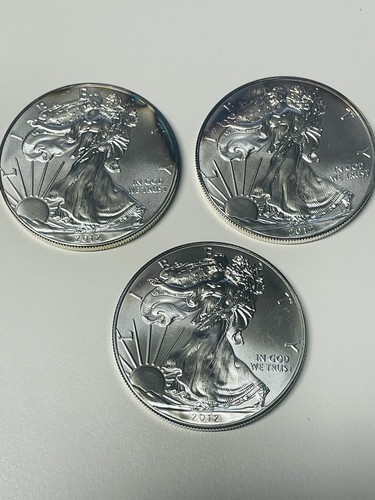 Lot of (3) 2012 Liberty Silver Dollar Coins 1 oz Fine Silver USA Free ...