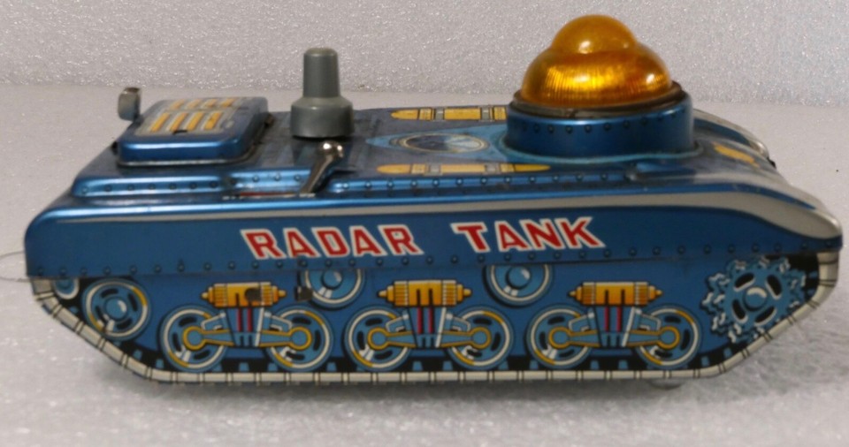 TN JAPAN MODERN TOYS BATTERY OPERATED TIN MECHANICAL SPACE RADAR TANK ...
