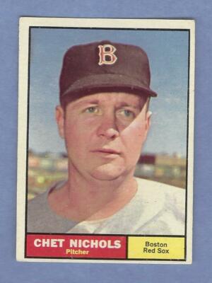 1961 Topps - #301 Chet Nichols - Boston Red Sox - ExMt+ | eBay