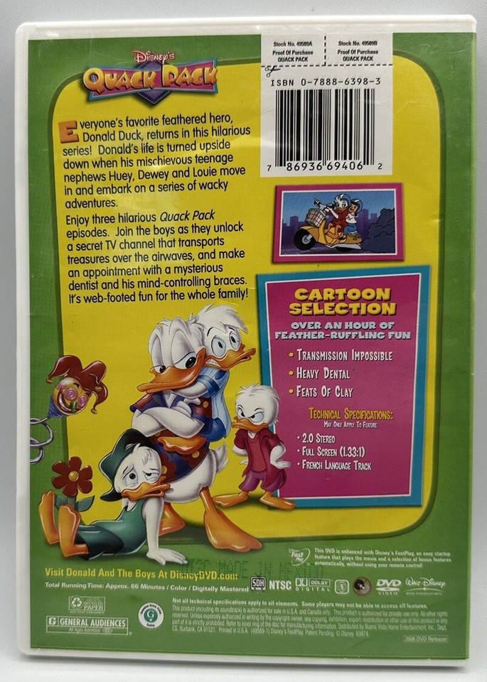 Quack Pack DVD Walt DisneyVolume 1 Cartoon Full-Screen Free Shipping ...