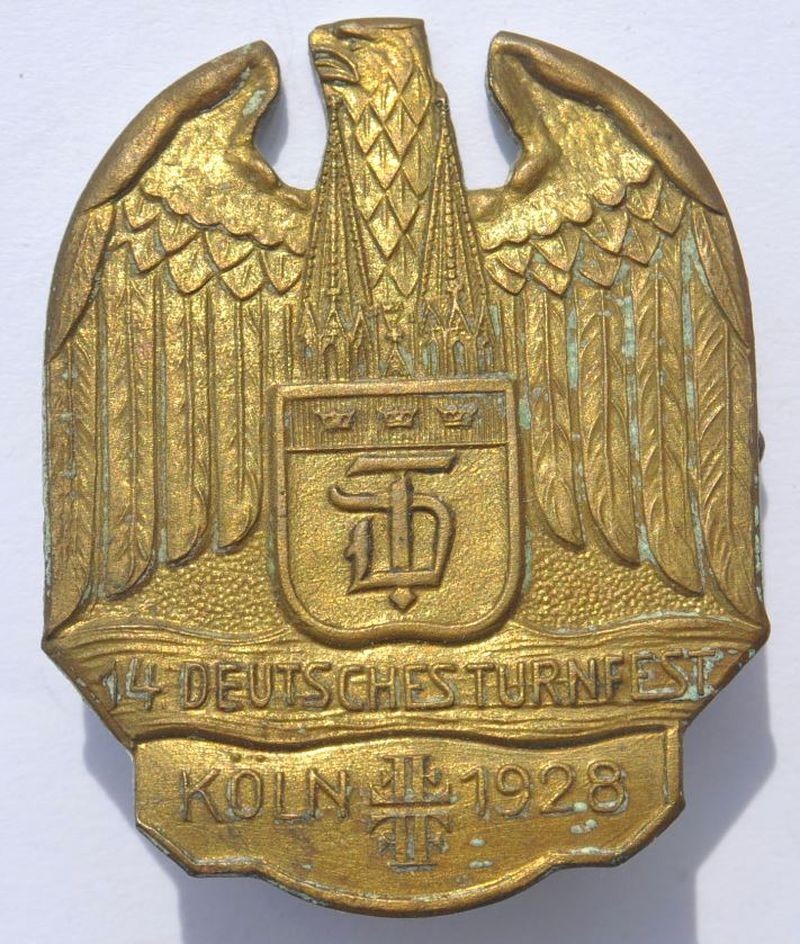 1928 Germany 14th German Turnfest Tournament in Koln Cologne Large Pin ...