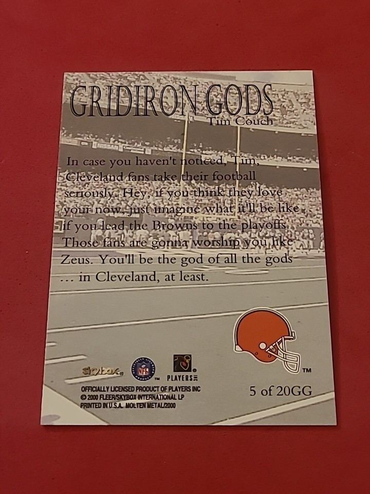 2000 Tim Couch Skybox Molten Metal #5 Gridiron Gods | eBay