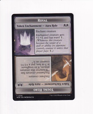 2023 MTG MAGIC THE GATHERING WILDS OF ELDRAINE TOKEN ROYAL / YOUNG HERO ...