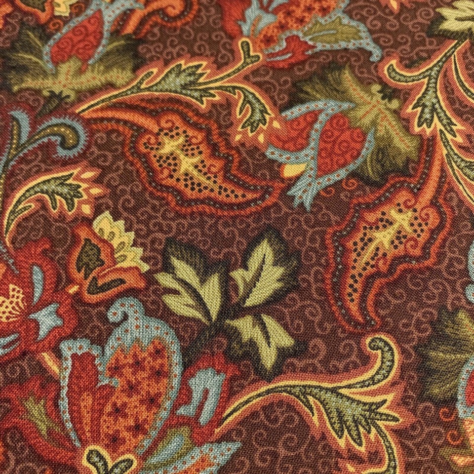 "Symphony" Paisley Floral Fabric By Sentimental Studios For Moda Brown ...
