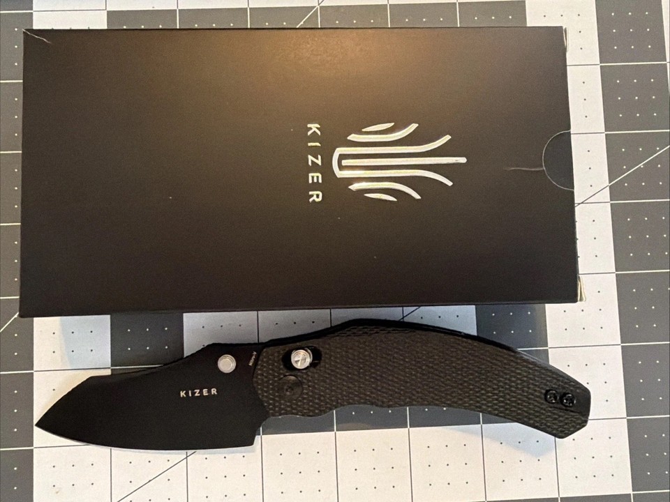 Kizer Cutlery Bulldog Folding Knife 3" Nitro V Steel Blade Black ...