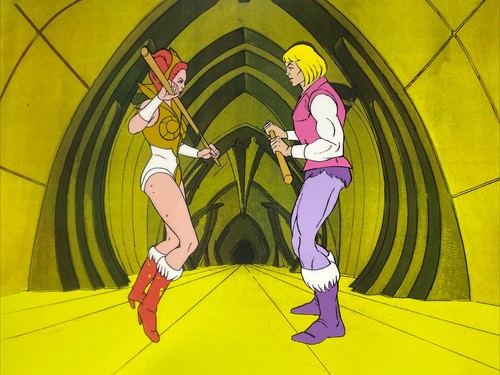 HE-MAN Animation Cel Vtg Prince ADAM cartoon production art Background ...