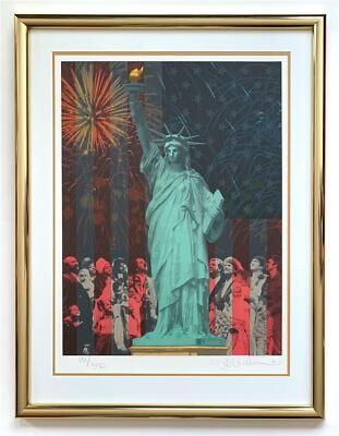 Rick Rush -"Drawn by the Flame" 1986 -Signed L/E Serigraph -Statue of ...