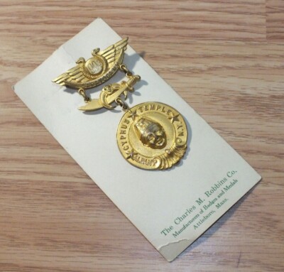 Antique 1903 Saratoga NY Cyprus Temple Collectible Gold Tone Lapel Pin ...