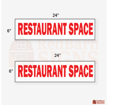 Restaurant Space 6"x24" REAL ESTATE RIDER SIGNS Double Sided 2PK ...