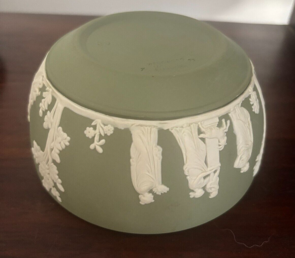 Wedgwood Sage Green Jasperware Bowl - Sacrifice Pattern - 5 inch | eBay
