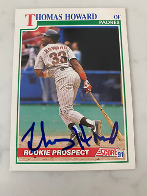 Thomas Howard Autographed Rookie 1991 Score #335 San Diego Padres | eBay