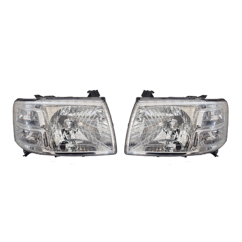 Pair of Chrome Head Lights Lamps For Ford Ranger PJ Ute 2006~2009 LH+RH ...