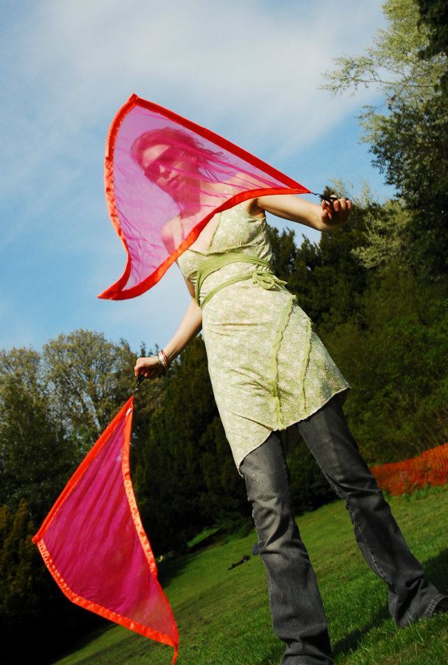 Gossamer Angel Wings Flag Poi by Erik's Poi Toys - UV Organza & Satin ...