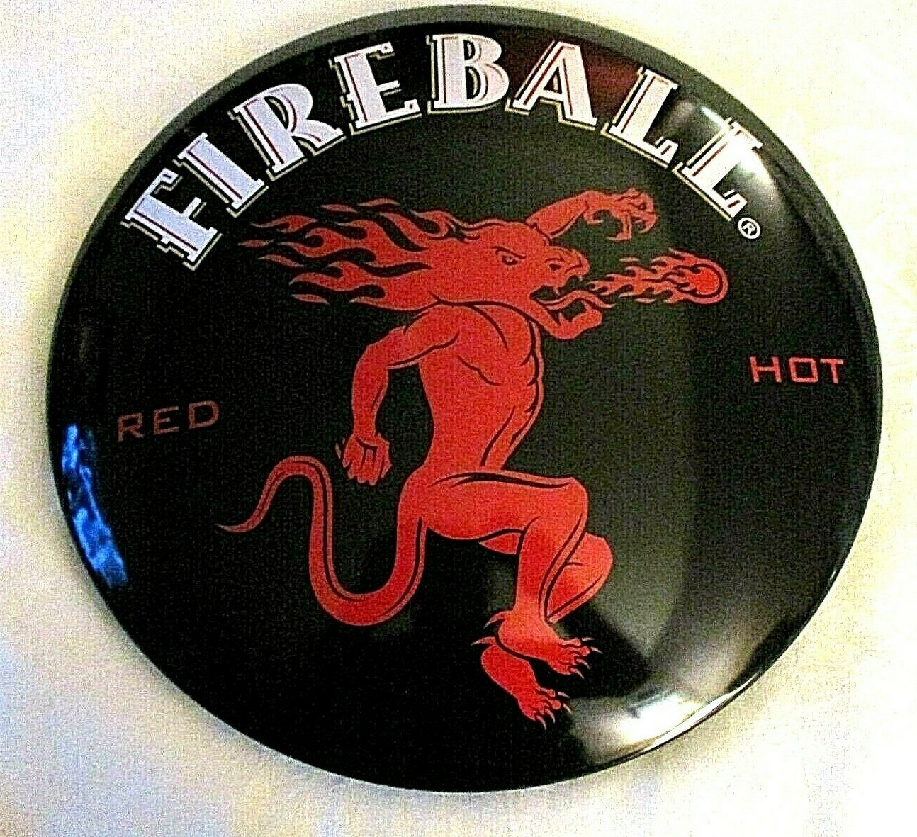 FIREBALL WHISKEY 17" ROUND METAL DOME SIGN Wall Sign Decor #01 - NEW | eBay