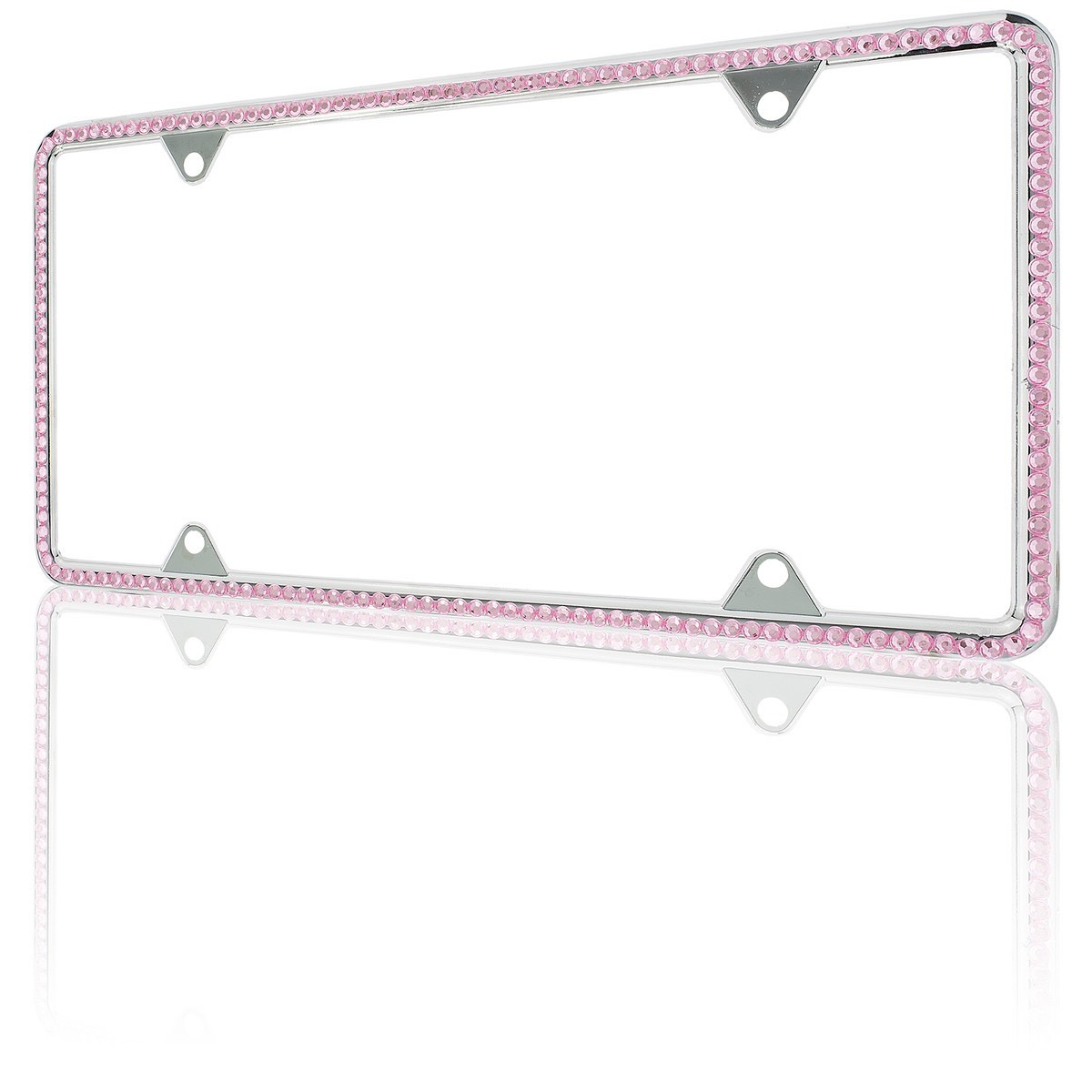 Light Pink Diamond Bling Glitter Crystal RhineStone License Plate Frame ...