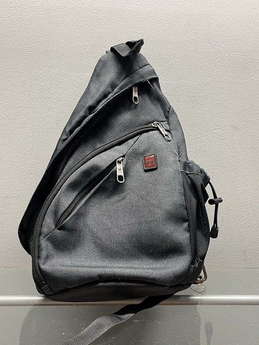 Swiss Gear Triangle Sling Crossbody Bag Backpack Black Gray | eBay