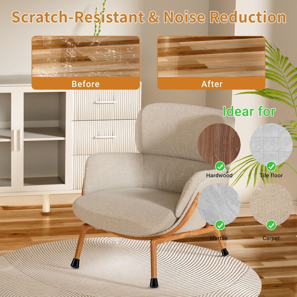 24 PCS Silicone Chair Leg Floor Protectors Extra Small(0.6"-0.8 ...