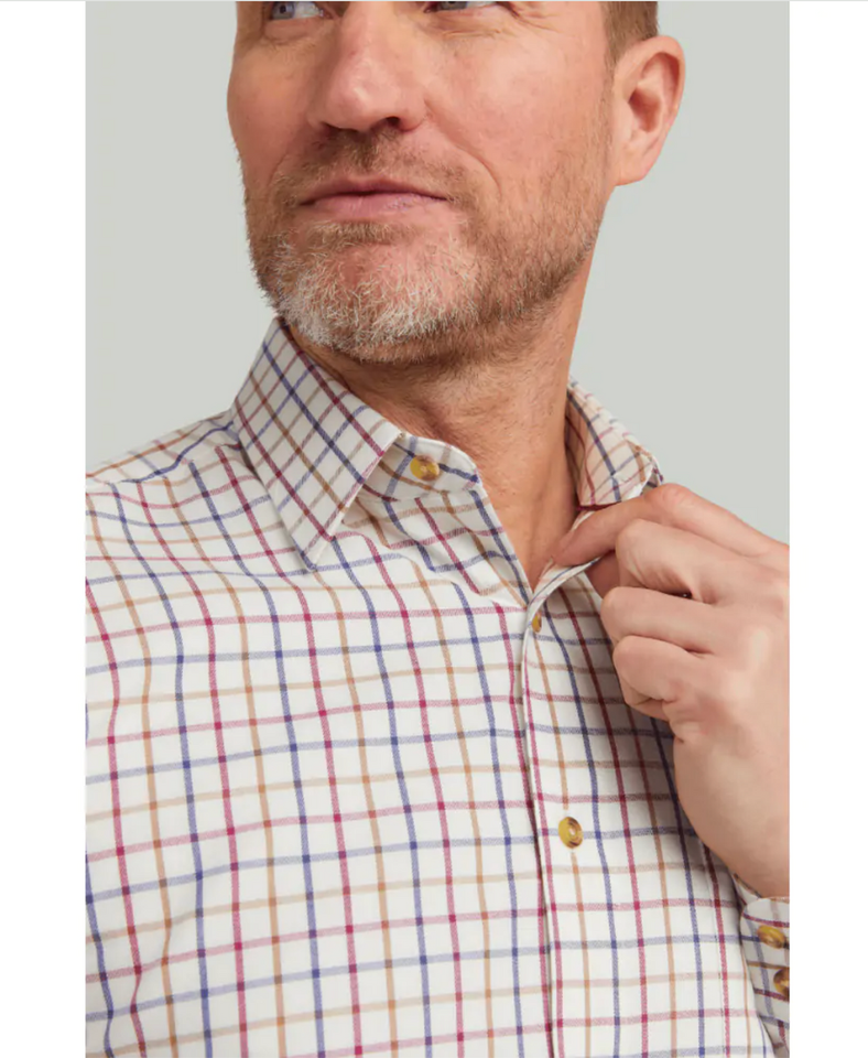 Doubletwo Tattersall Check Warm Handle Shirt in Plum | eBay UK