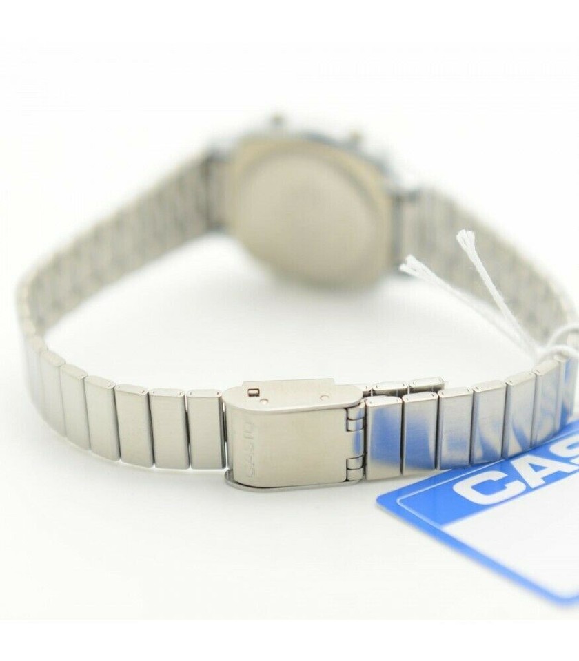 Casio LA670WA-4D Classic Vintage Stainless Steel Digital Maroon Dial ...