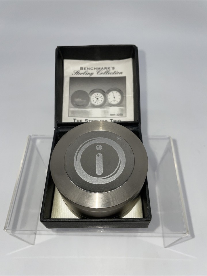 Benchmark Clock Thermometer Silver Tone The Sterling Trio Collection ...