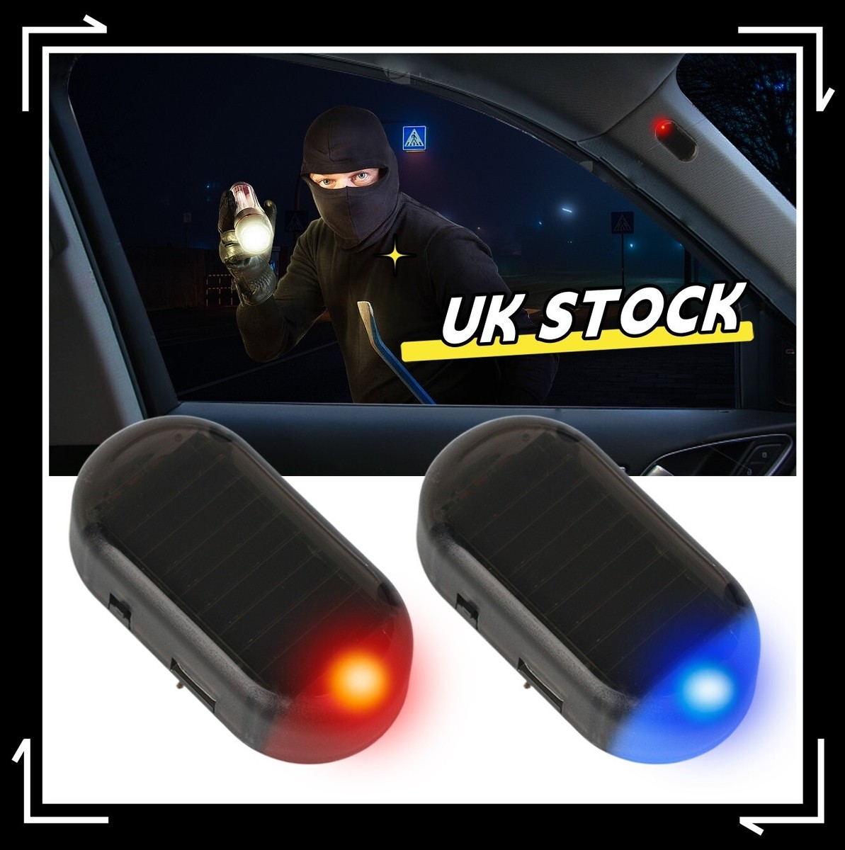 Fake Security Light For Cars ANKIA 2PCS Solar Power Fake Car Alarm LED