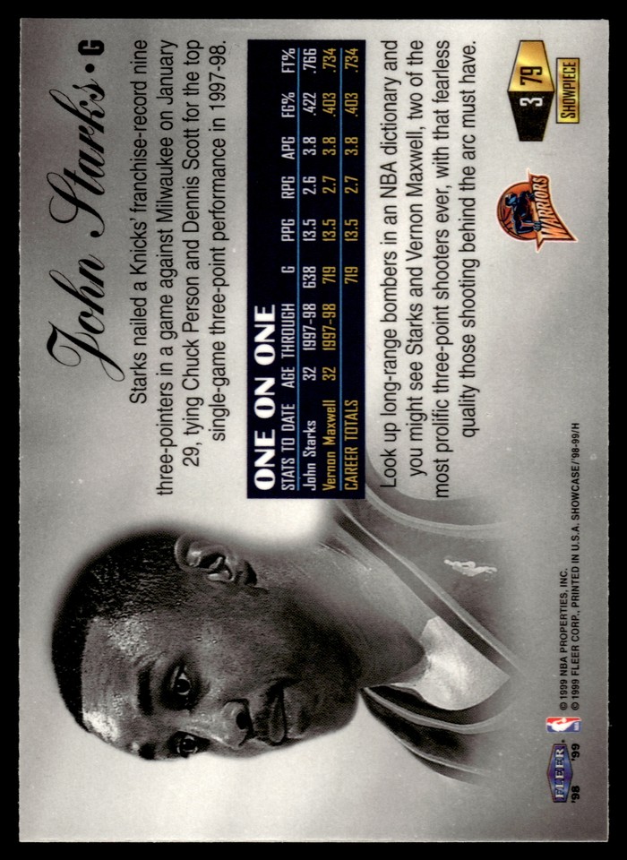 1998-99 Flair Showcase #79 John Starks Golden State Warriors | eBay