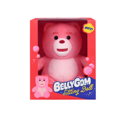 Bellygom Sitting Plush Official Doll 25cm Youtube Pink BearToy korea | eBay