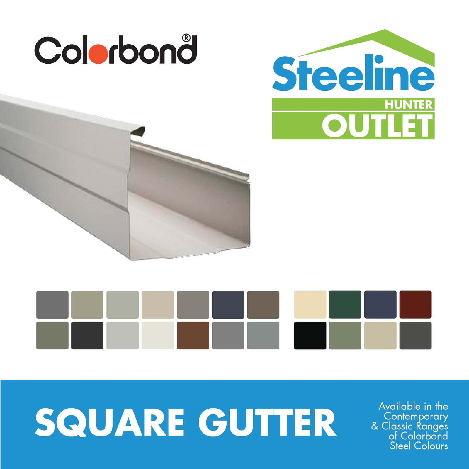Colorbond Square Gutter (22 Colours) - Per Lineal Metre - ST18 | eBay ...