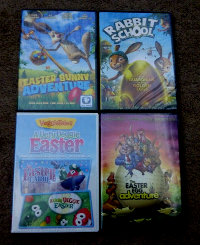 LOT OF 4 EASTER DVD's CHILDREN's DVD LOT NEW VEGGIE TALES EASTER BUNNY ...