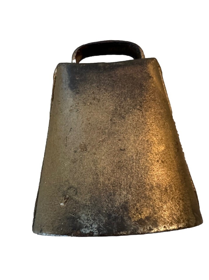 Primitive Early American Cow Bell, Hand Forged & Wrought Iron Antique 5 ...