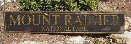 MOUNT RAINIER NATIONAL PARK Painted Wooden Sign | eBay