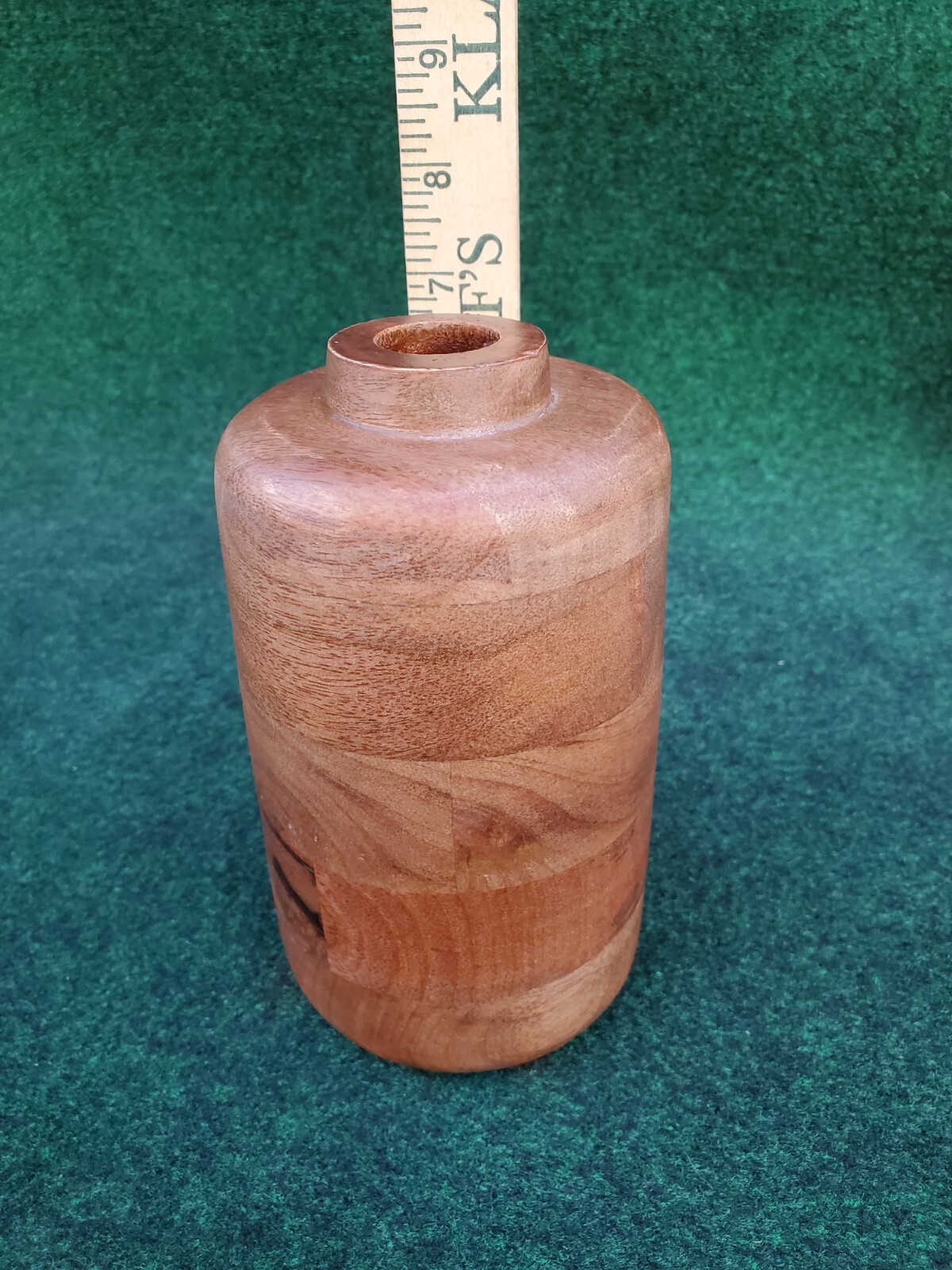 English Walnut Wood Vase 6".5"x4" Hand Turned # 2113 Sticker MCM | eBay