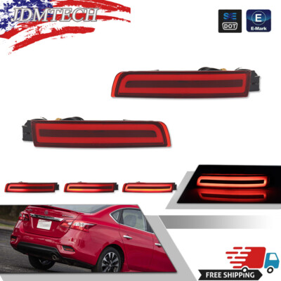 2x Red LED Rear Bumper Reflector Brake Lights For Nissan Infiniti FX35 ...