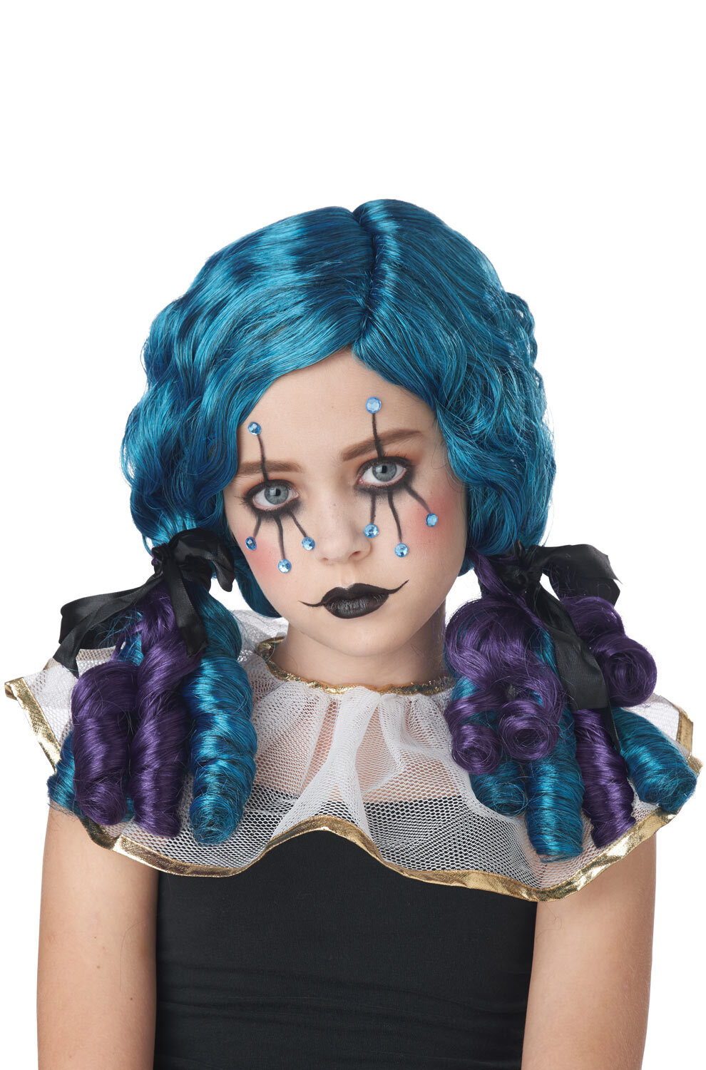 Clowny Kid Curls Circus Clown Jester Halloween Wig Accessory Child ...